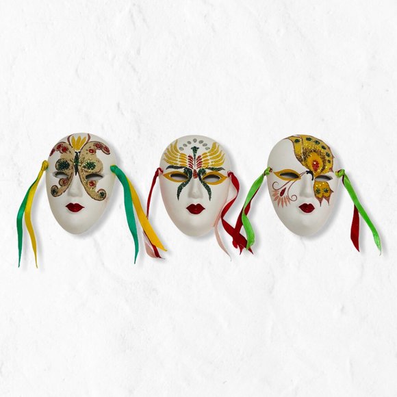 Accents | 4 Ceramic Decorated Xsmed Masks | Poshmark